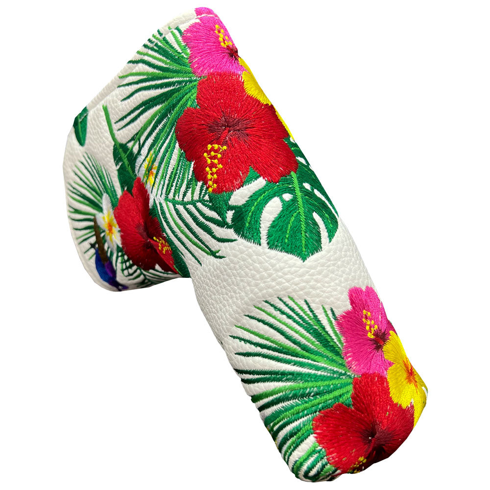Tropical Floral Blade Putter Cover With Magnetic Closure | Giggle Golf