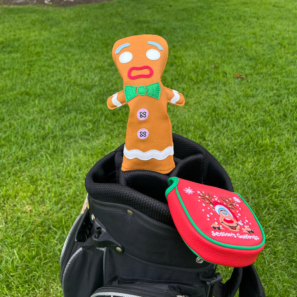 Gingerbread Man Hybrid Golf Cover – Funny Holiday Golf Gift – Giggle Golf