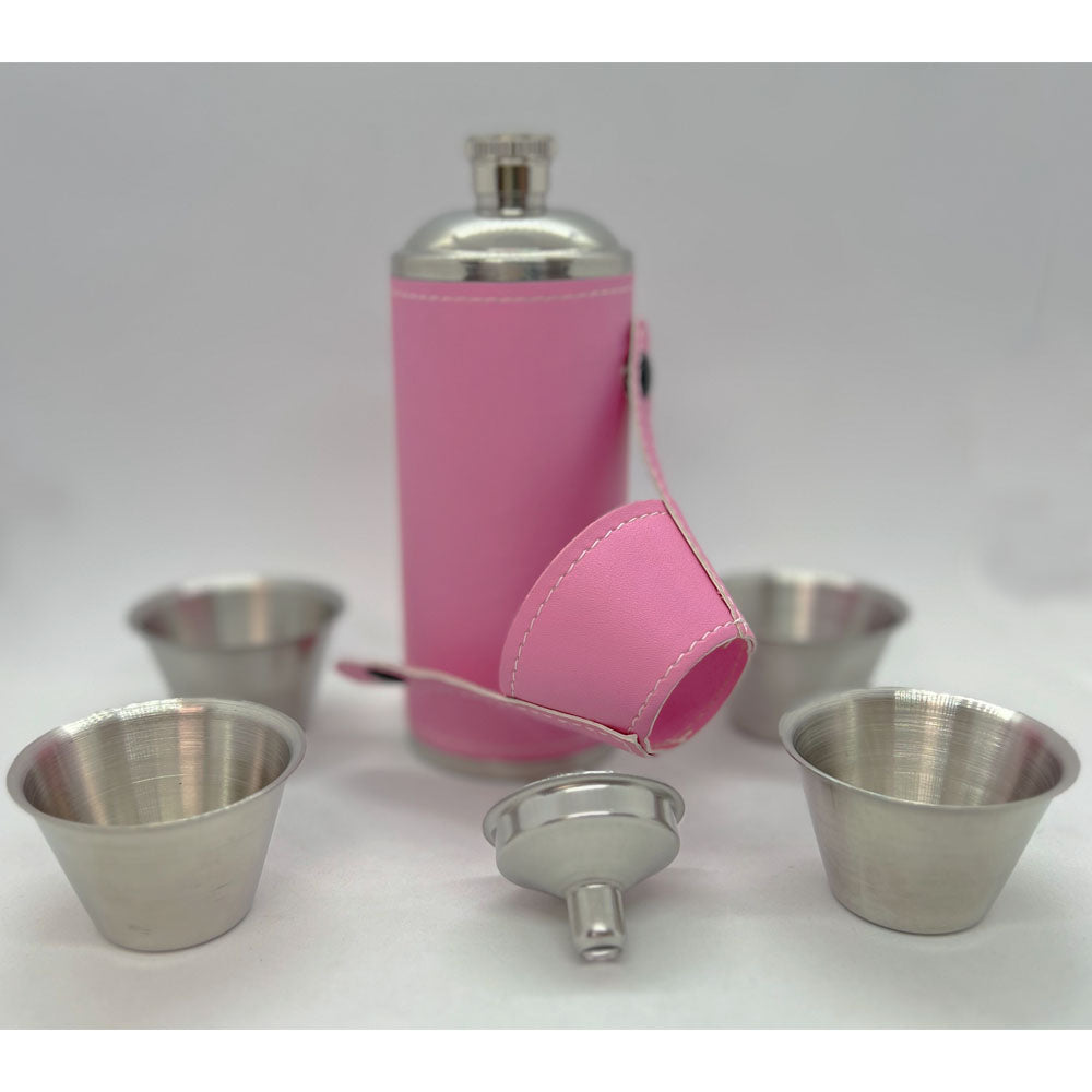 8 oz Pink Golf Flask With Four Shot Glasses | Great Foursome Flask ...