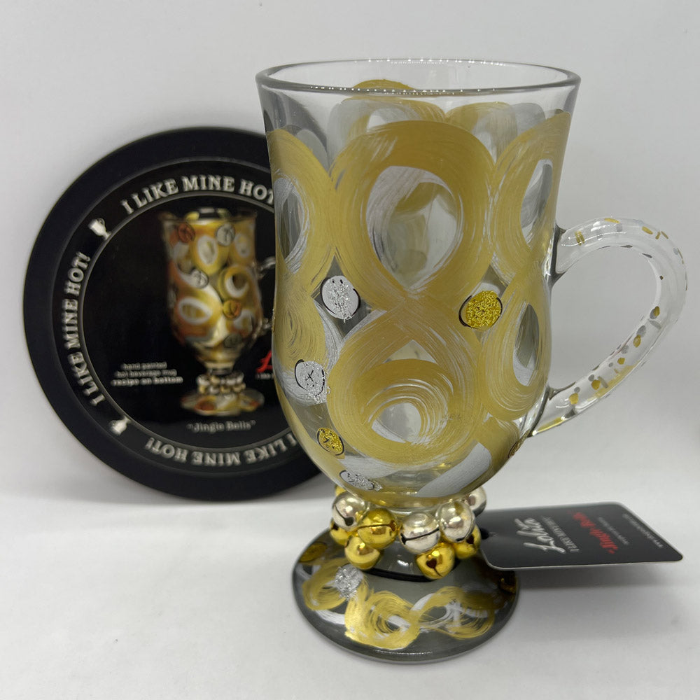 Lolita Jingle Bells Hand Painted 9 oz Hot Beverage Mug | Giggle Golf