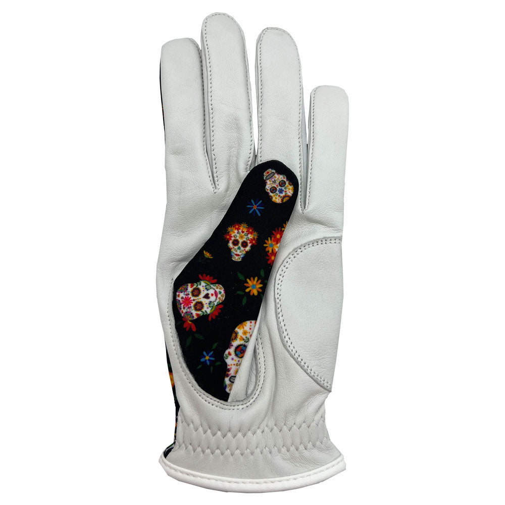 Sugar Skulls Women's Golf Glove | Black Glove With Colorful Skulls ...