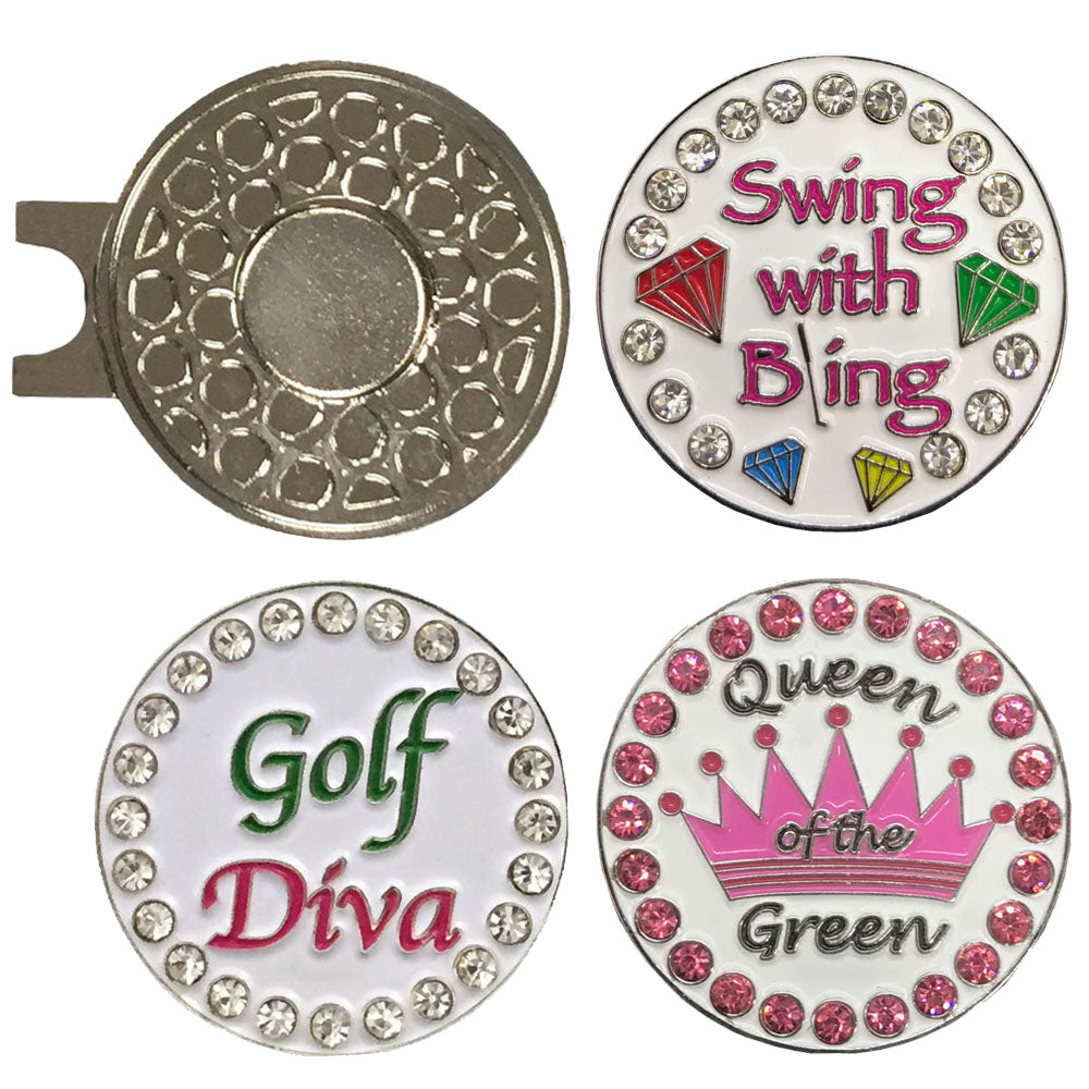 Bling Ball Markers Pack | Queen Of The Green, Swing With Bling, Golf ...